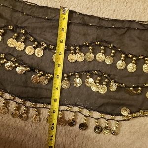 Source Unknown | Accessories | Belly Dance Hip Dance Coin Scarf Black ...